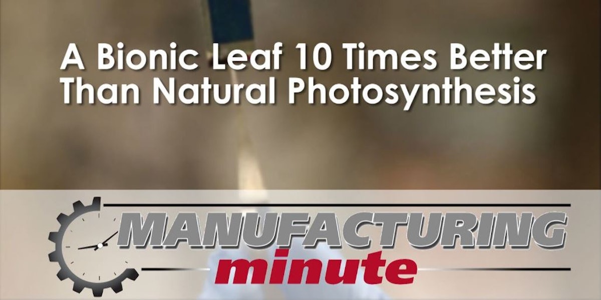 Manufacturing Minute: A Bionic Leaf 10 Times Better Than Natural ...
